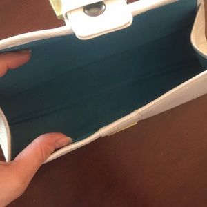 Jalda | Bags | Jalda White Leather Buckle Clutch | Poshmark